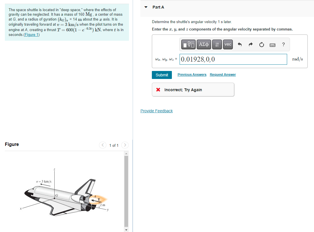 Solved The space shuttle is located in "deep space," where | Chegg.com