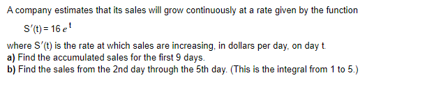 Solved A company estimates that its sales will grow | Chegg.com