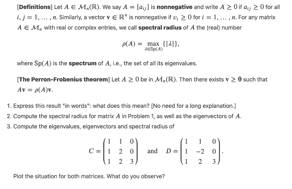 [Gershgorin circle theorem] Let A∈Mn have real or | Chegg.com