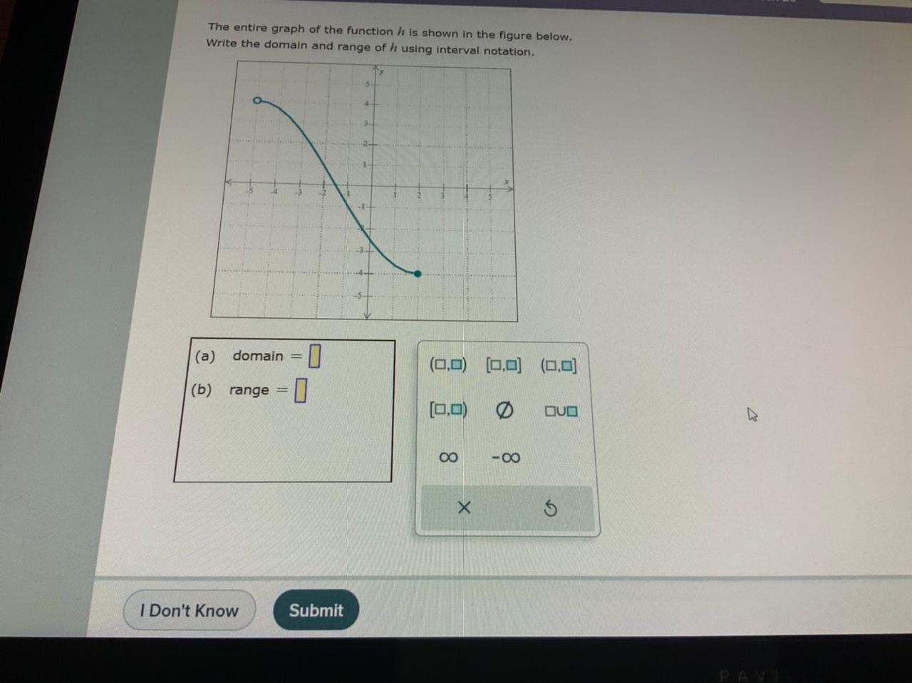 Solved The entire graph of the function h is shown in the | Chegg.com