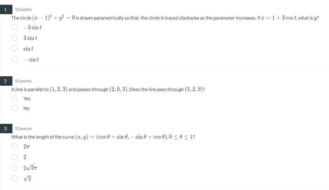 Solved The circle (x−1)2+y2=9 is drawn parametrically so | Chegg.com