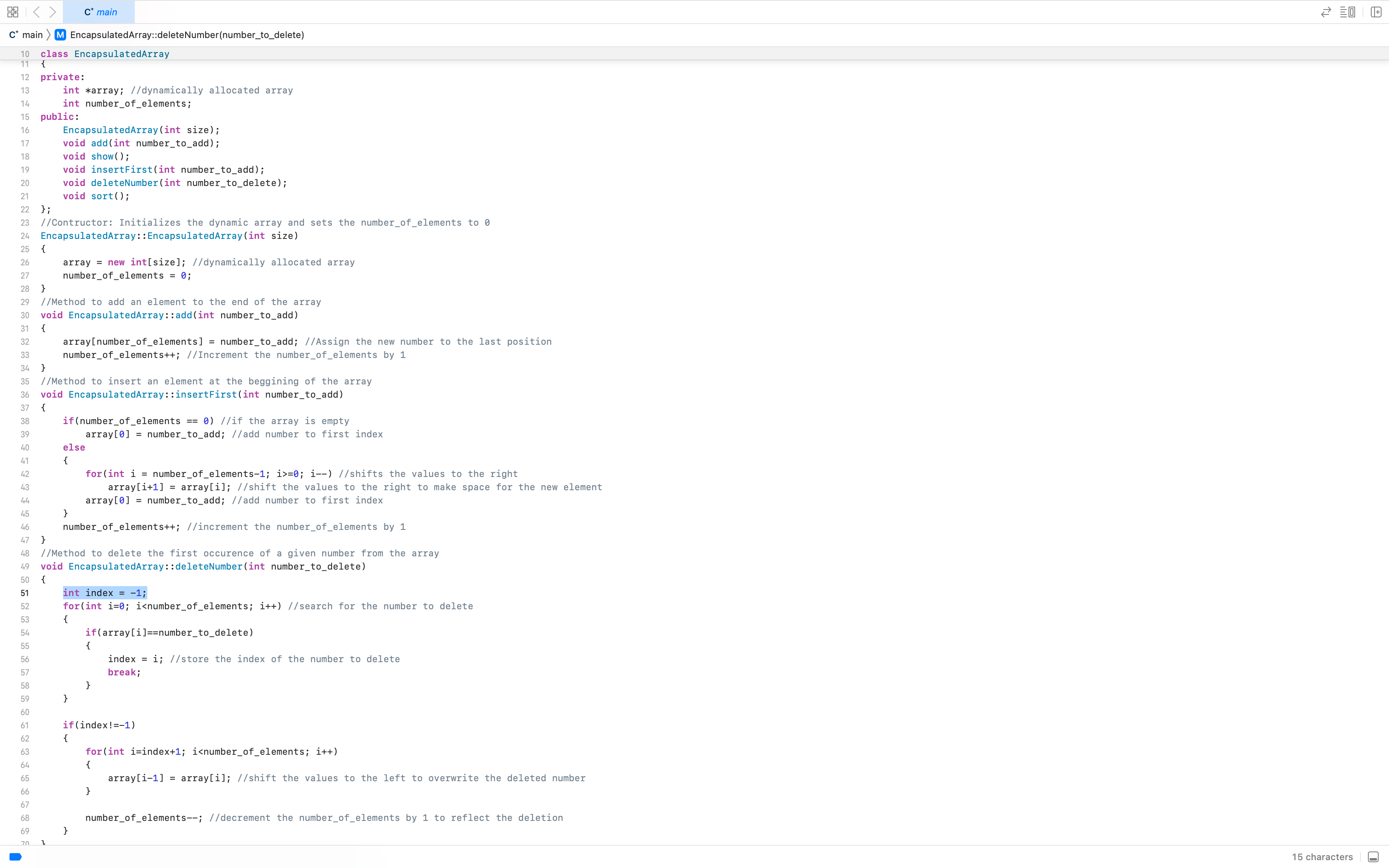 Solved I need help underestanding what ‘int index = -1;’ | Chegg.com