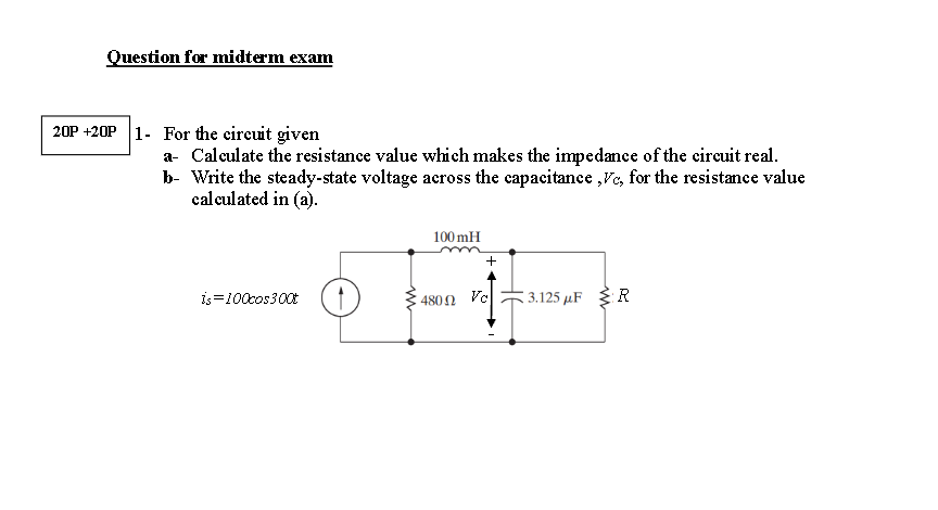Solved Question for midterm exam 20P \( \mathbf{2 0 | Chegg.com