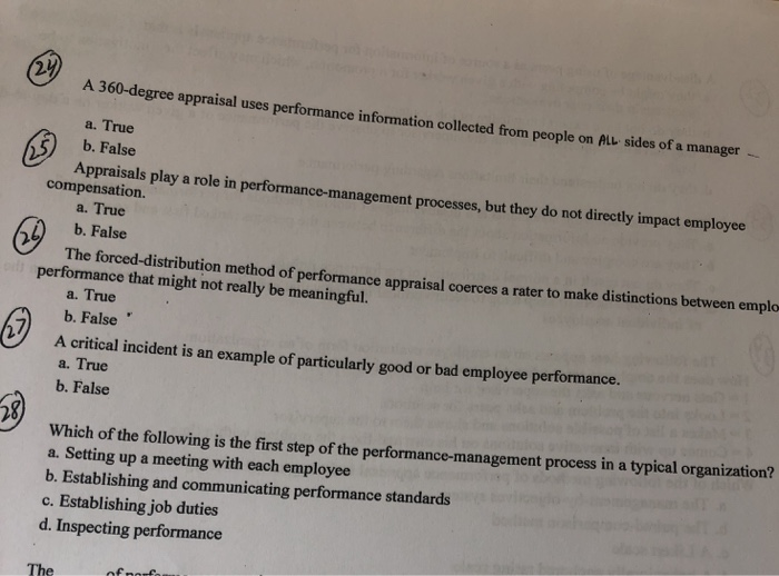 Solved 21 A 360-degree appraisal uses performance | Chegg.com
