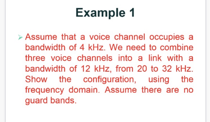 Solved Example 1 Assume that a voice channel occupies a | Chegg.com