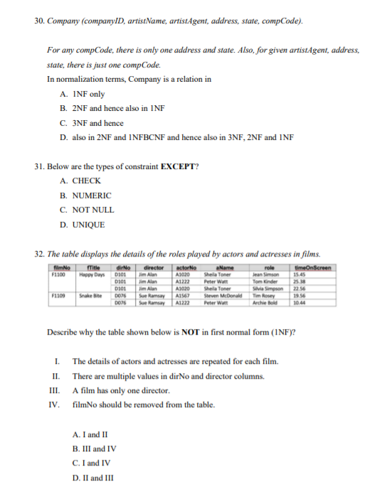 Solved 38. Maryam has completed the logical design phase of | Chegg.com