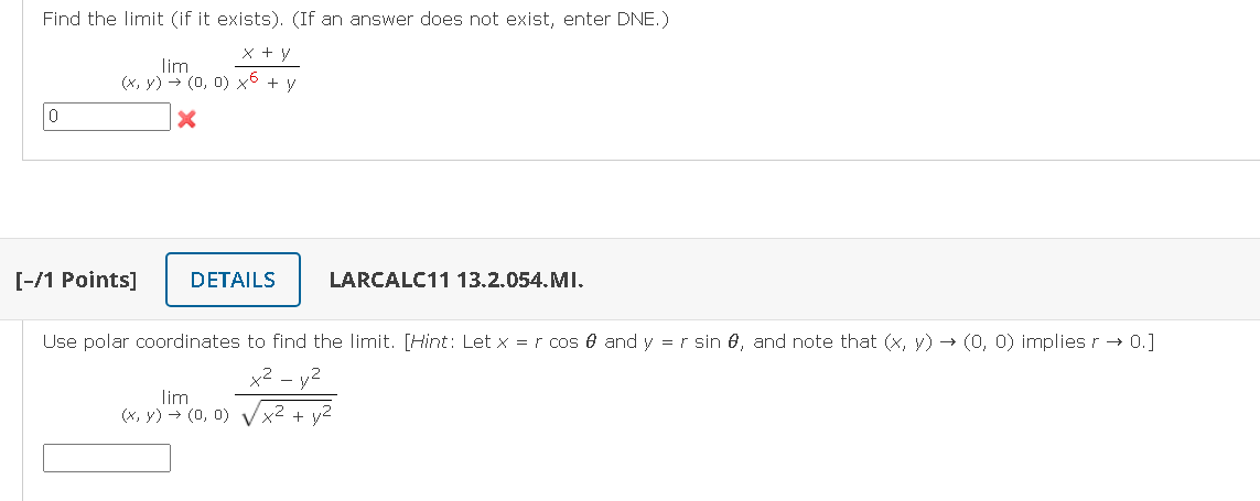 Solved Find the limit (if it exists). (If an answer does not | Chegg.com