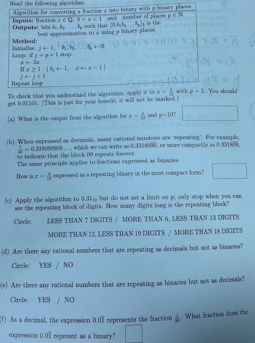 Solved Read The Following Algorithm Algorithm For 3172