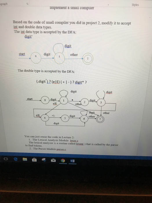 Styles graph implement a small compiler Based on the | Chegg.com