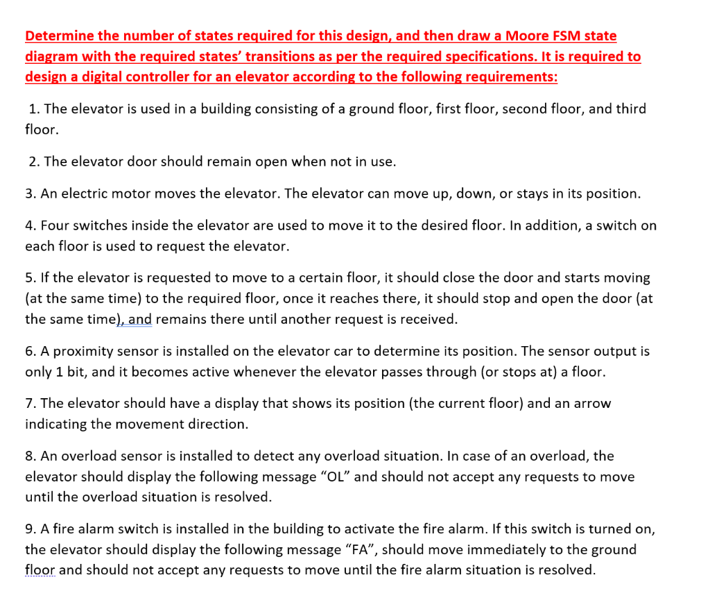 Solved 1. The elevator is used in a building consisting of a | Chegg.com