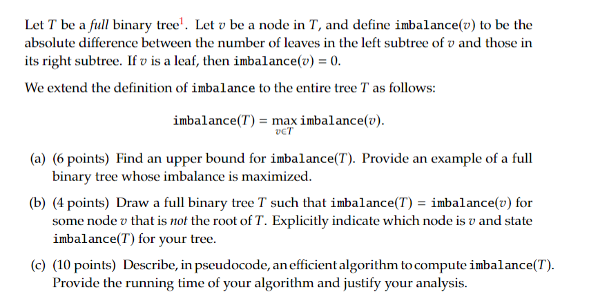 Solved Let T ﻿be a full binary tree ?1. ﻿Let v ﻿be a node in | Chegg.com