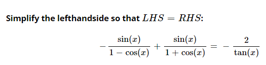 Solved Simplify the lefthandside so that LHS=RHS : | Chegg.com