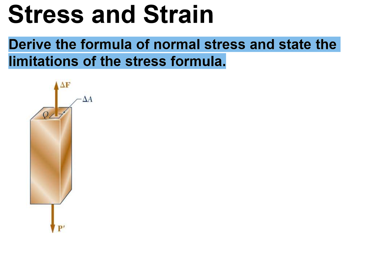 Solved Derive the formula of normal stress and state the | Chegg.com