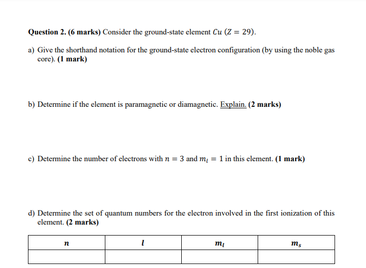 Solved Question 2. (6 marks) Consider the ground-state | Chegg.com