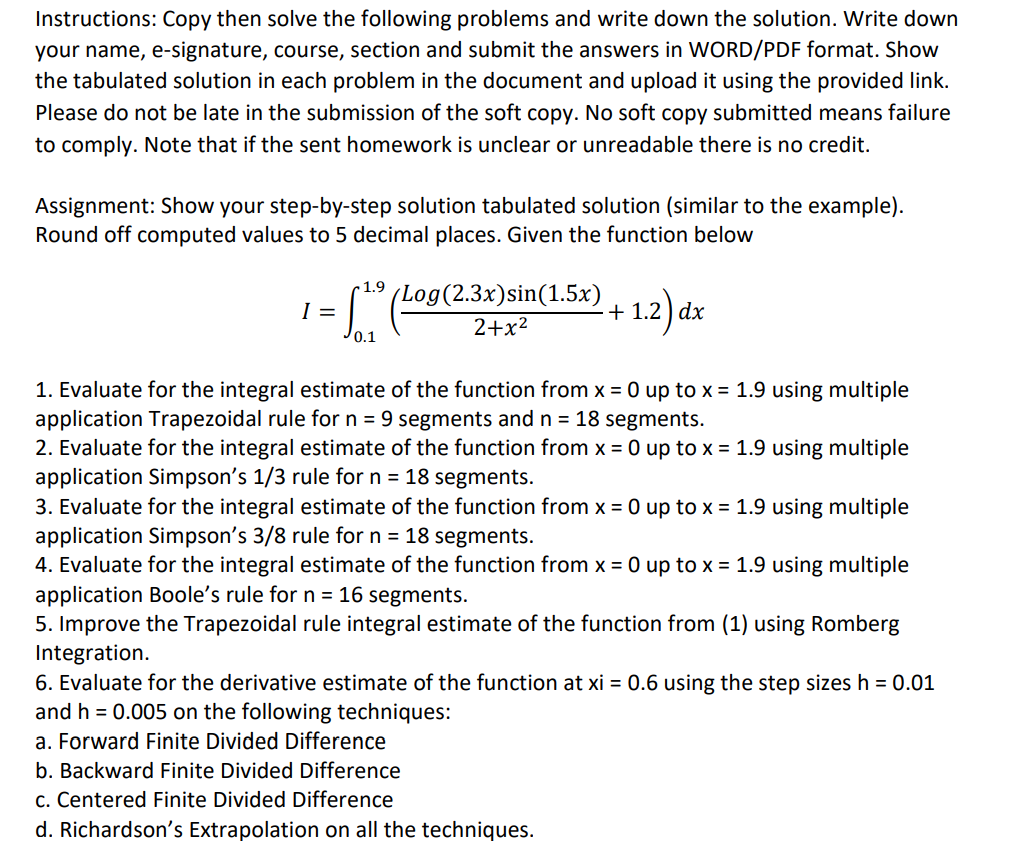 Instructions: Copy then solve the following problems | Chegg.com