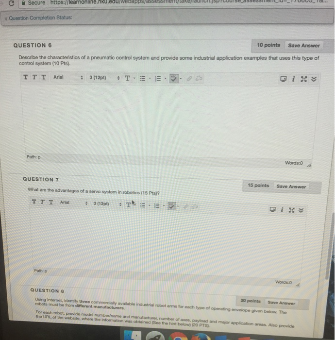 Solved Describe the characteristics of a pneumatic control | Chegg.com