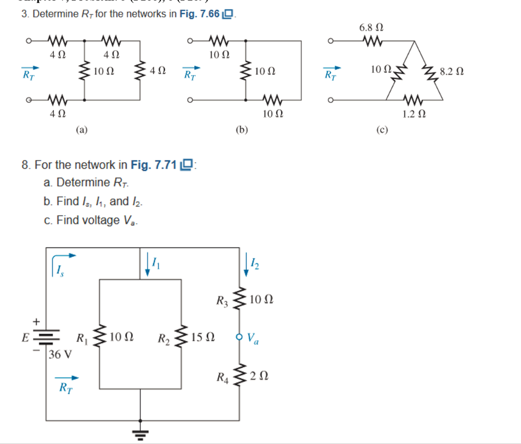 Solved 3. Determine R, for the networks in Fig. 7.66 ο O w | Chegg.com