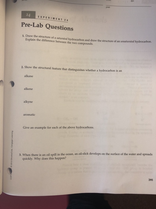Solved grade 24 Pre-Lab Questions 1. Draw the structure of a | Chegg.com