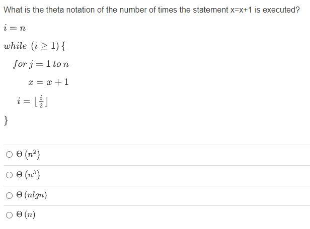 Solved What is the theta notation of the number of times the | Chegg.com