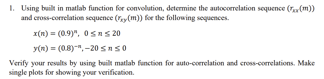 Solved 1. Using built in matlab function for convolution, | Chegg.com