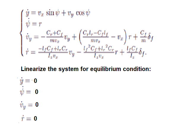 Solved mur LU Linearize the system for equilibrium | Chegg.com