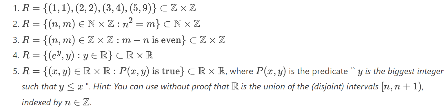 Solved Exercise 3: Functions For each relation R from | Chegg.com