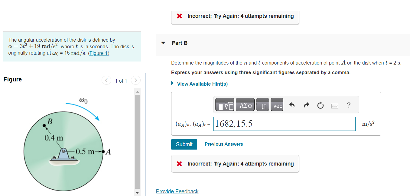 Solved X Incorrect; Try Again; 4 attempts remaining The | Chegg.com