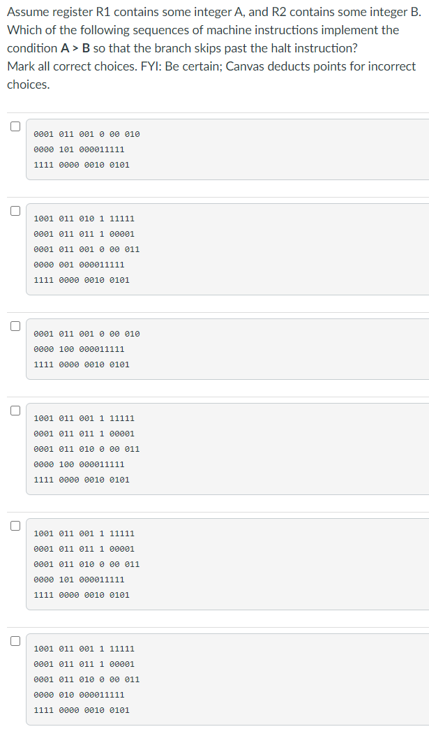 Assume Register R1 Contains Some Integer A And R2 