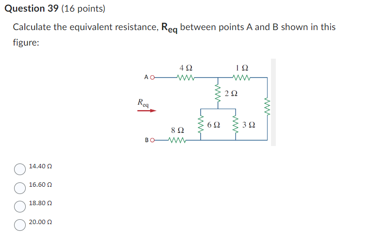 Calculate the equivalent resistance, Req between | Chegg.com