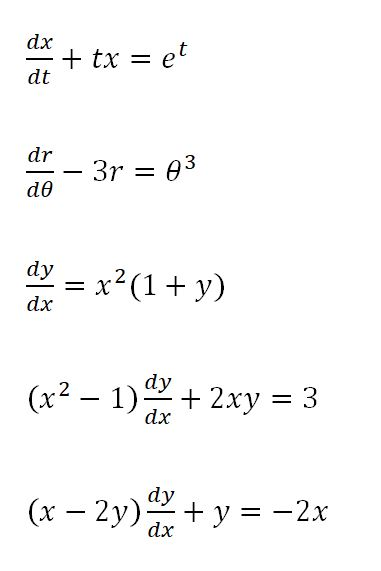 Solved Identify the following differential equations as | Chegg.com