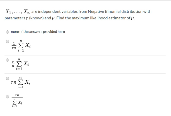 Solved X1,...,xn are independent variables from Negative | Chegg.com