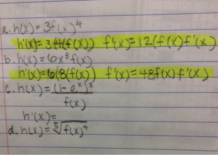 Solved Find h'(x), where f(x) is unspecified differentiable | Chegg.com