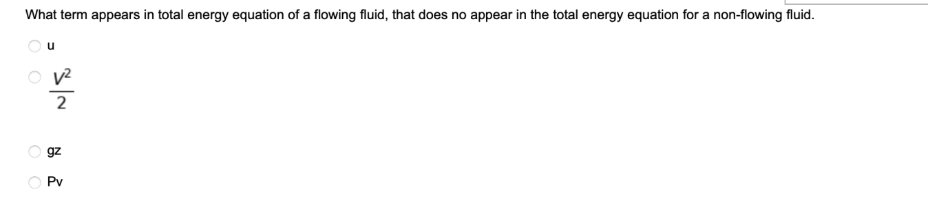 Solved What term appears in total energy equation of a | Chegg.com