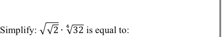 Solved Simplify: 222*324 ﻿is equal to: | Chegg.com