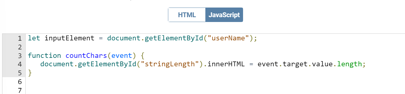 Solved Register the countChars event handler to handle focus | Chegg.com