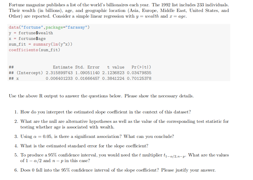 Solved Fortune magazine publishes a list of the world's | Chegg.com