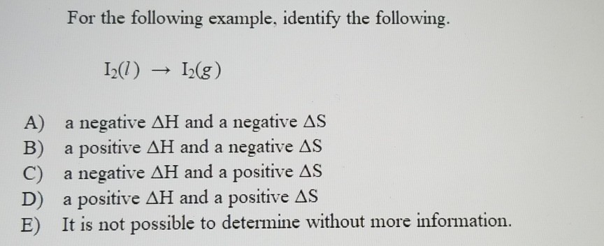 Solved For the following example, identify the following. | Chegg.com
