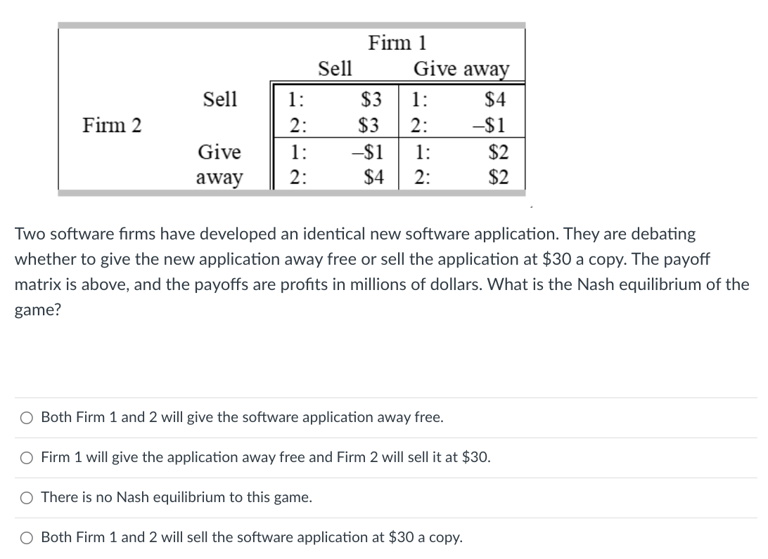 Solved Two software firms have developed an identical new | Chegg.com
