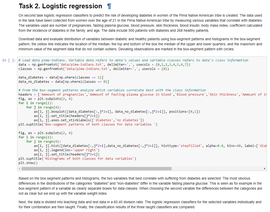 Solved Task 2. Logistic regression ¶ On second task logistic | Chegg.com