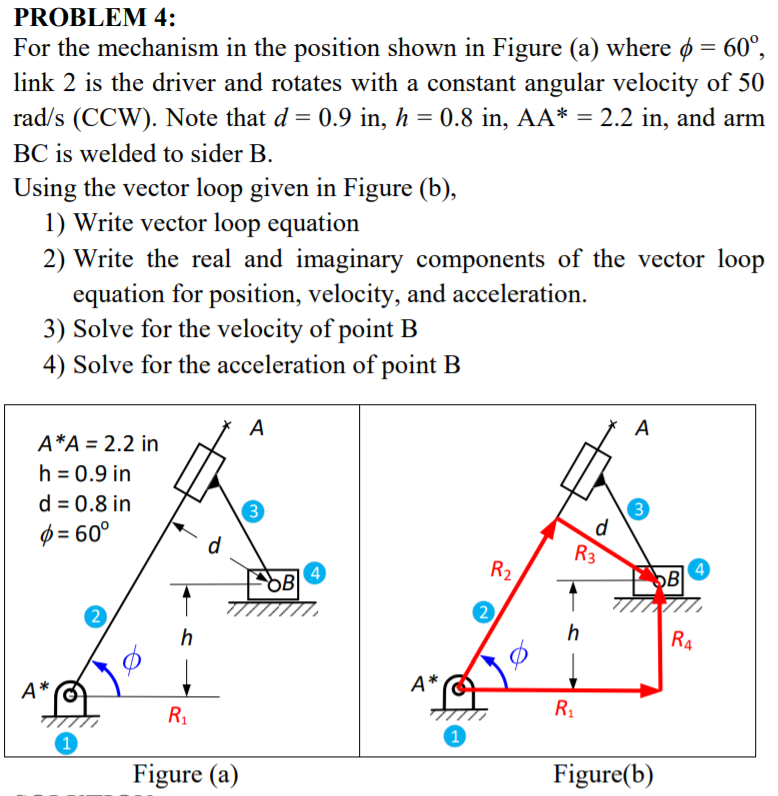 Solved PROBLEM 4: For the mechanism in the position shown in | Chegg.com