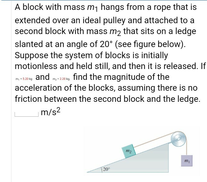 Solved Two blocks are connected by a rope that passes over a | Chegg.com