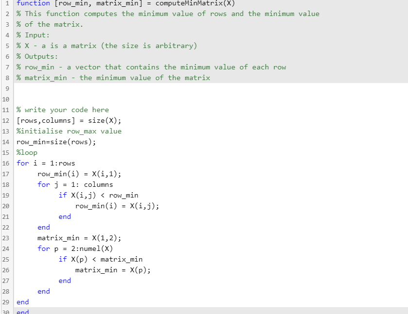 Solved Q3. computeMinMatrix Write a function | Chegg.com