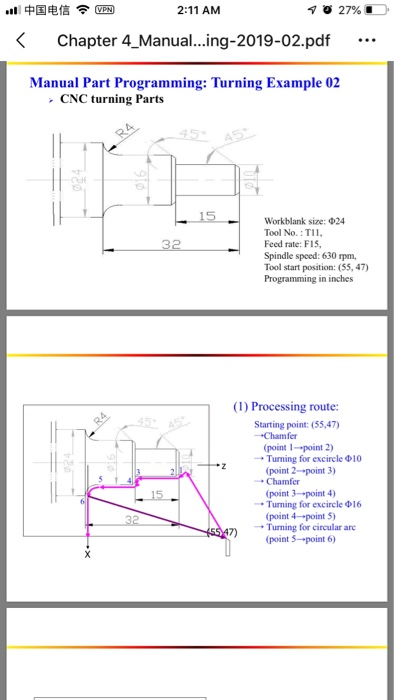 2. Mannual program: workpiece machining. Given | Chegg.com