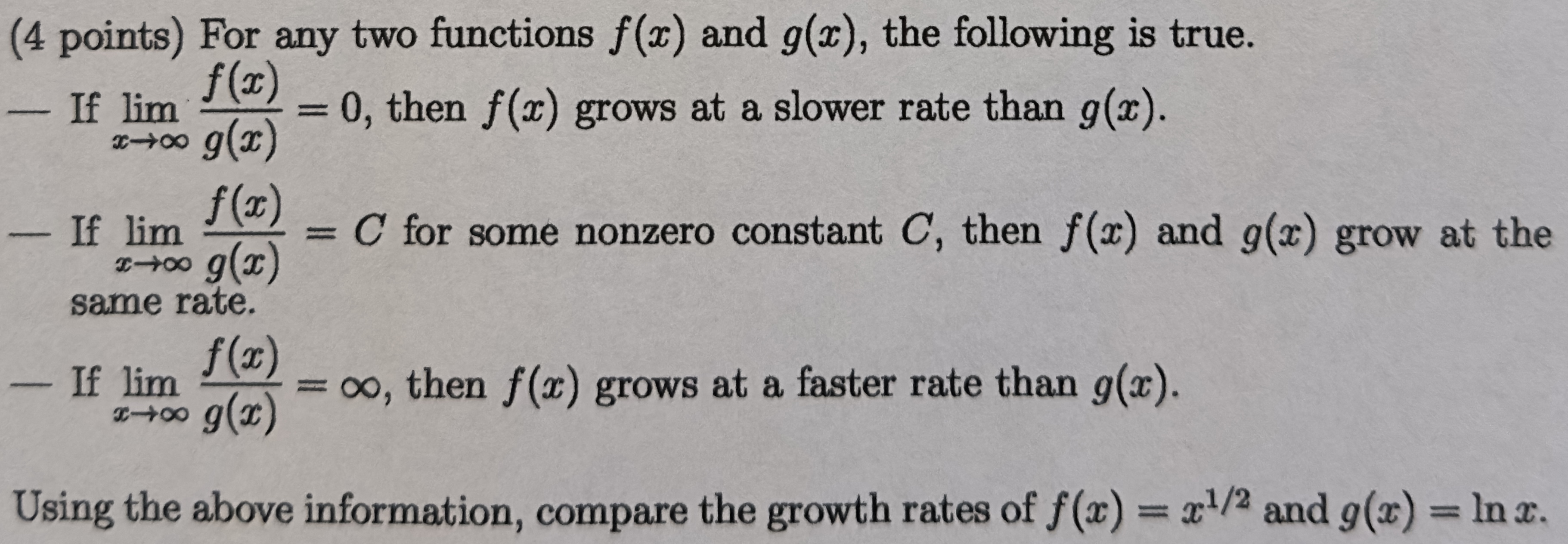 Solved (4 points) For any two functions f(x) and g(x), the | Chegg.com