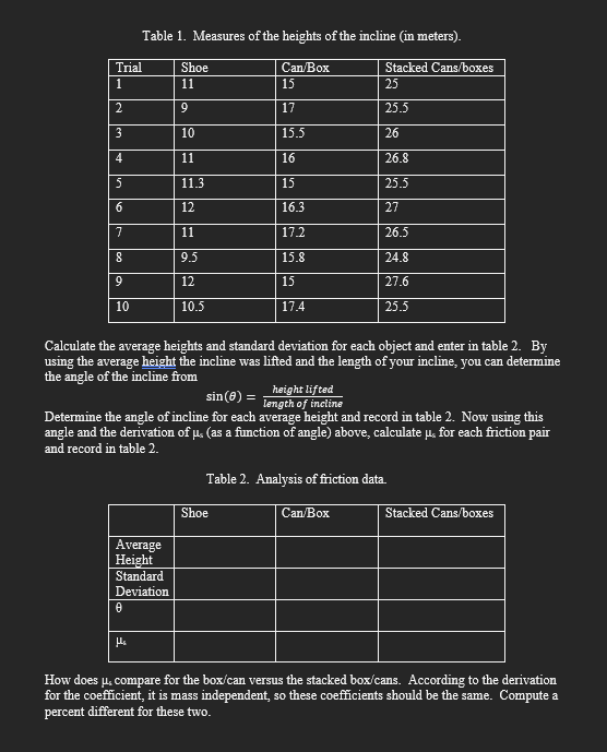 Solved Calculate the average heights and standard deviation | Chegg.com