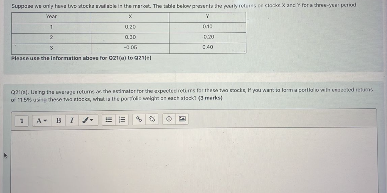 Solved Please use the information above for Q21(a) to Q21(e) | Chegg.com