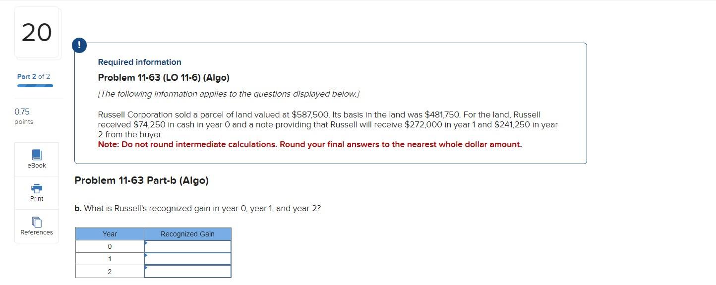Solved Required information Problem 11-51 (LO 11-5) (Algo) | Chegg.com