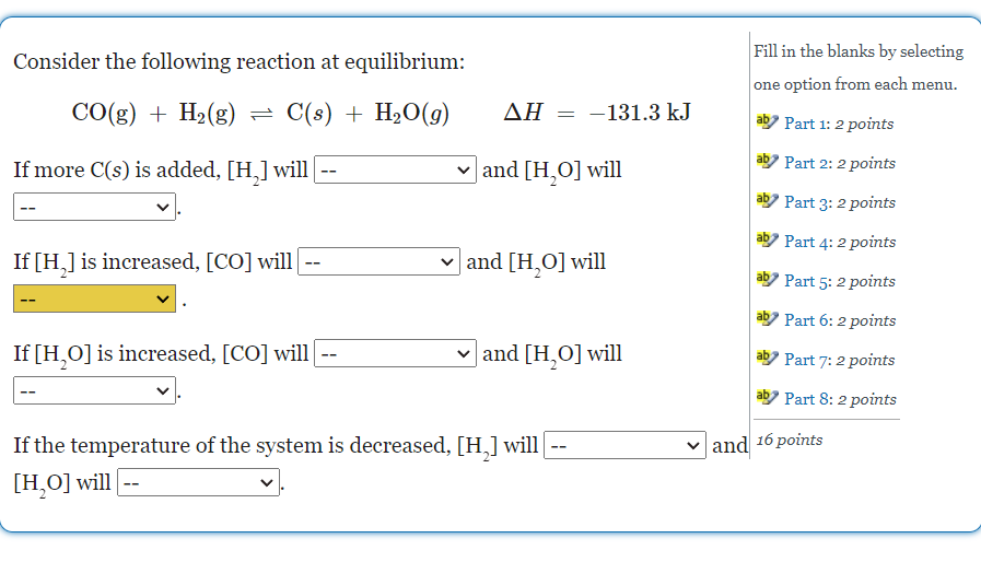 Solved Consider the following reaction at equilibrium: | Chegg.com