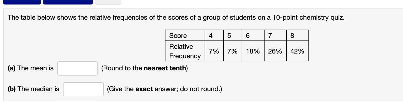 Solved The table below shows the relative frequencies of the | Chegg.com