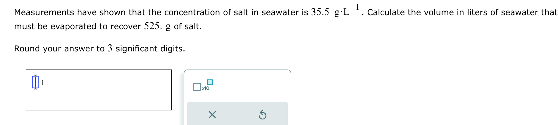 Solved Measurements have shown that the concentration of | Chegg.com